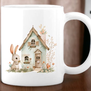 Watercolor Easter Cottage Clipart, PNG Digital Files on a Transparent ...