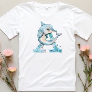 Watercolor Cute Dolphin Alphabet Clipart, Transparent Background, High ...