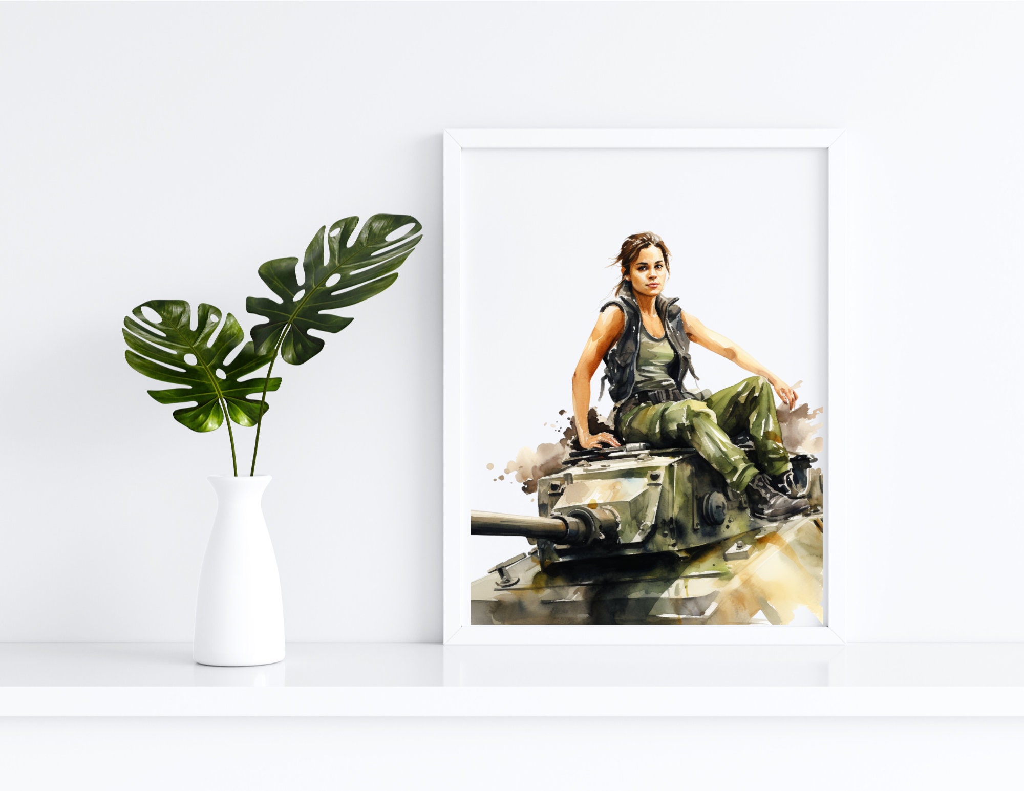 Watercolor Military Women Clipart, PNG Digital Files on Transparent ...
