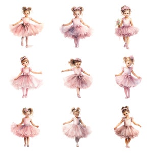 Watercolor Little Ballerina Girls Clipart, Ballet, PNG Individual ...