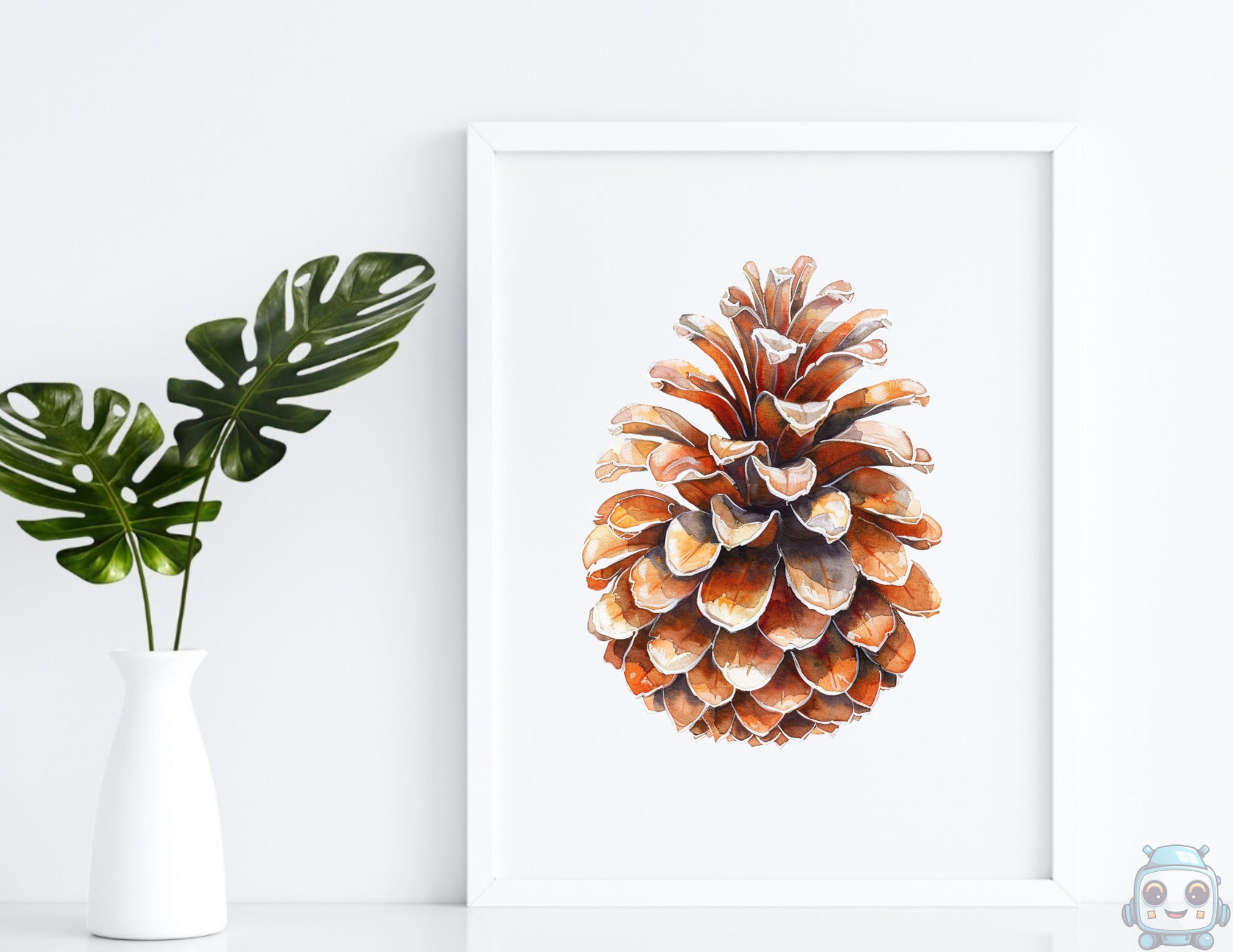32 Watercolor Pine Cones Clipart, Fall Clipart, PNG Individual Images ...