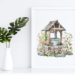 Watercolor Spring Wells Clipart, PNG Digital Files on Transparent ...