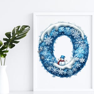 Winter Snowman Alphabet Clipart - Frosty Snow Letters PNG Individual ...