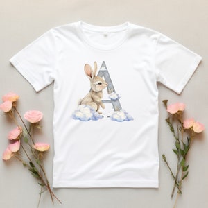 Rabbit and Clouds Alphabet Watercolor, Giraffe Letters, Transparent ...
