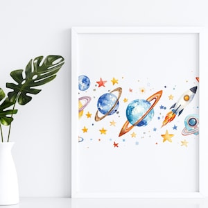 34 Space Borders Watercolor Clipart, Border Clipart, PNG Individual ...