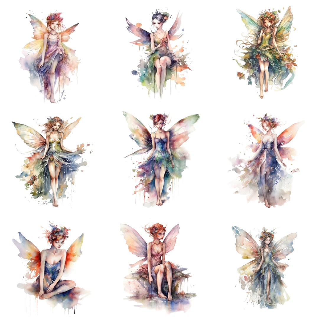 Watercolor Fairies Clipart, PNG Images, Transparent Background, Clipart ...