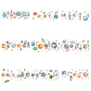 34 Space Borders Watercolor Clipart, Border Clipart, PNG Individual ...