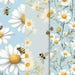 Bee and Daisy Digital Paper – Blue Floral Spring Backgrounds, Cute ...