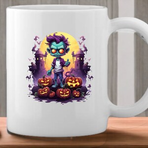 Halloween Zombie Watercolor Clipart, Halloween Clipart, PNG Individual ...