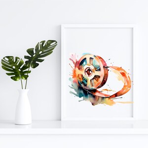 Watercolor Movie Night Clipart, PNG Digital Files on a Transparent ...