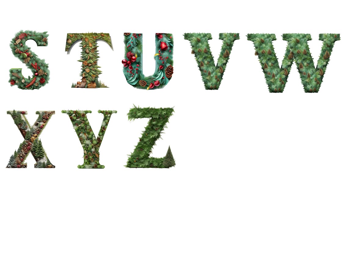 Christmas Tree Alphabet, Trees Png, Alphabet Png, Instant Download for ...