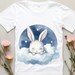 27 Bunnies on Cloud Watercolor Clipart, Bunny Clipart, Kids Clipart ...