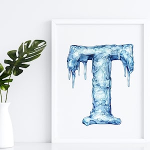 Ice Alphabet Watercolor Clipart, Alphabet Clipart, PNG Individual ...
