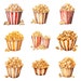Watercolor Popcorn Clipart, PNG Individual Images on Transparent ...