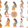Watercolor Newborn Baby Clipart. Maternity Clipart Png. Baby Shower ...