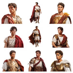 24 Roman Men Watercolor Clipart, Ancient Rome, PNG Digital Files on ...