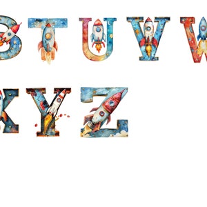 Watercolor Rockets Alphabet Clipart, Pink Letters Png, Transparent ...