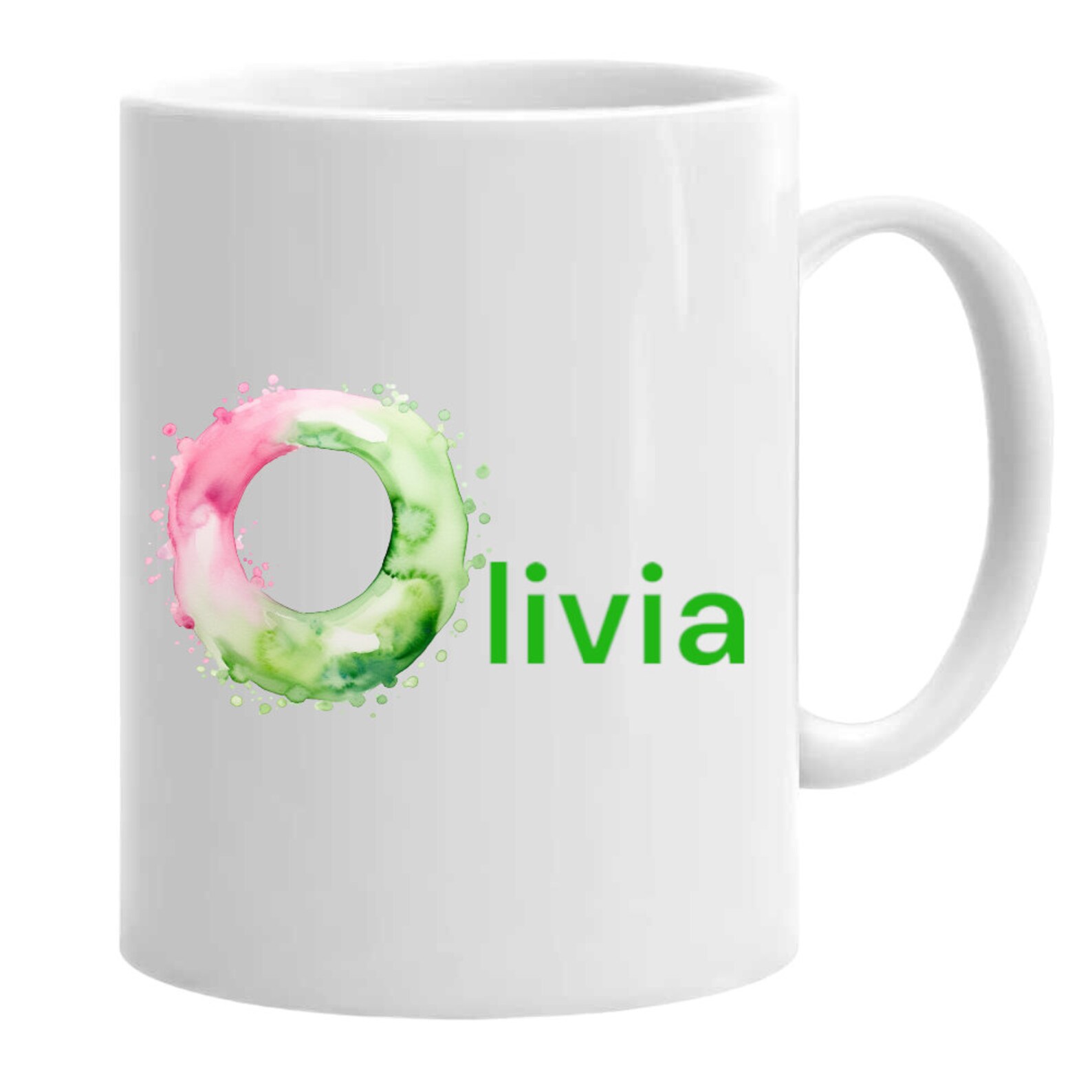 Pink and Green Alphabet Watercolor Transparent Background - Etsy