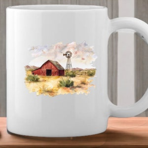 Watercolor 32 Farm With Windmill Clipart, PNG Digital Files on ...