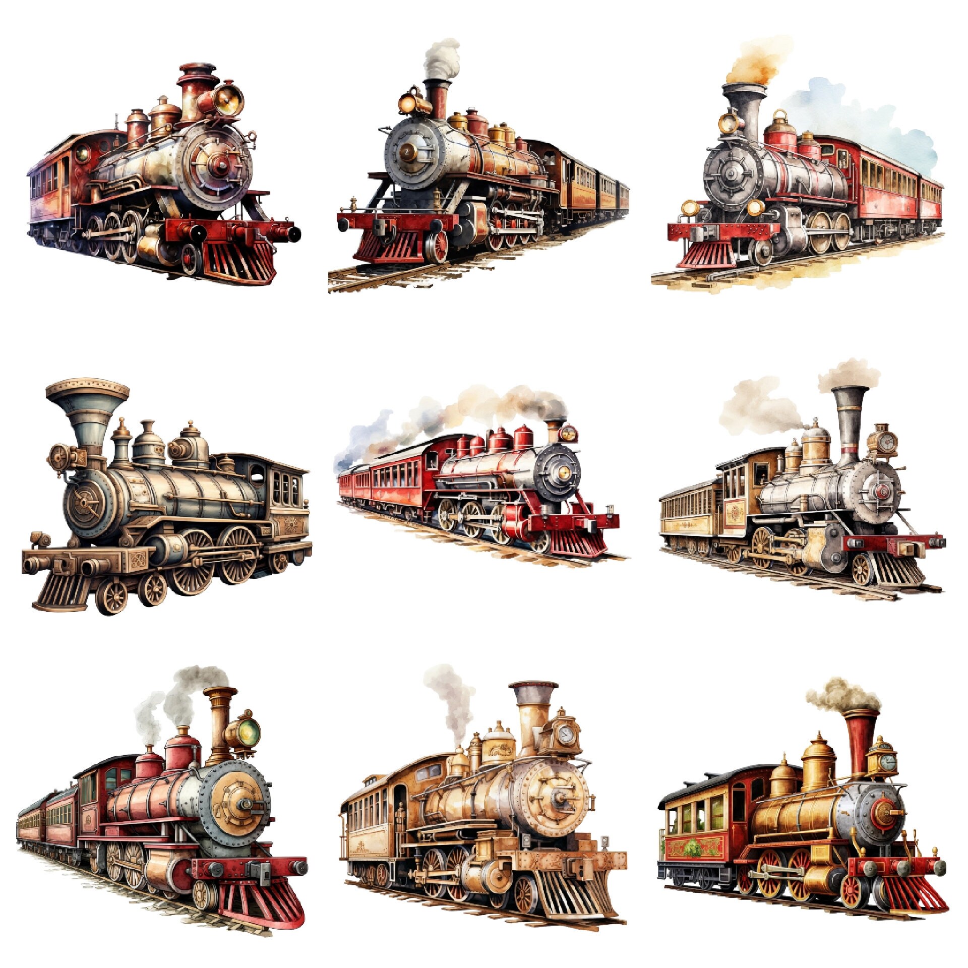 Clipart Train, Graphics in PNG for Commercial Use Instant Download High ...
