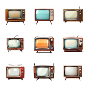 Television Clipart, Tvs Clipart, PNG Digital Files on Transparent ...