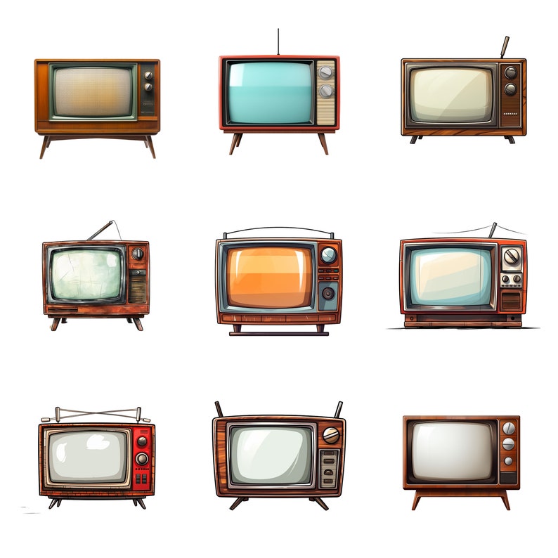Television Clipart, Tvs Clipart, PNG Digital Files on Transparent ...