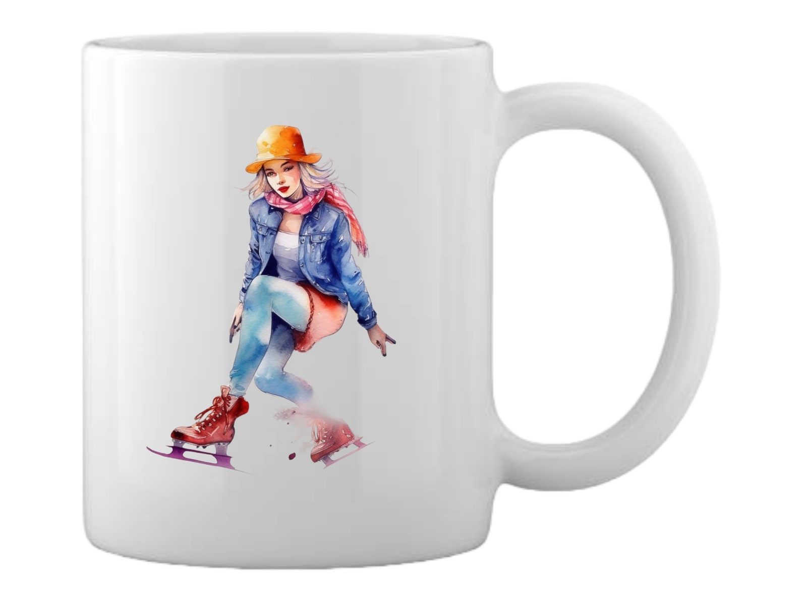 Watercolor Ice Skating Clipart PNG Digital Files on - Etsy