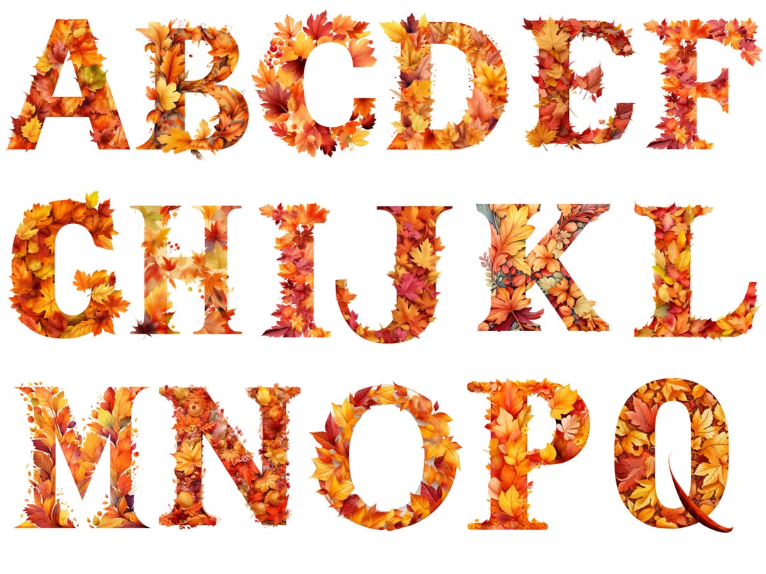 AUTUMN FONT Png, AUTUMN Alphabet Png, Autum Png Cut Files for Cricut ...