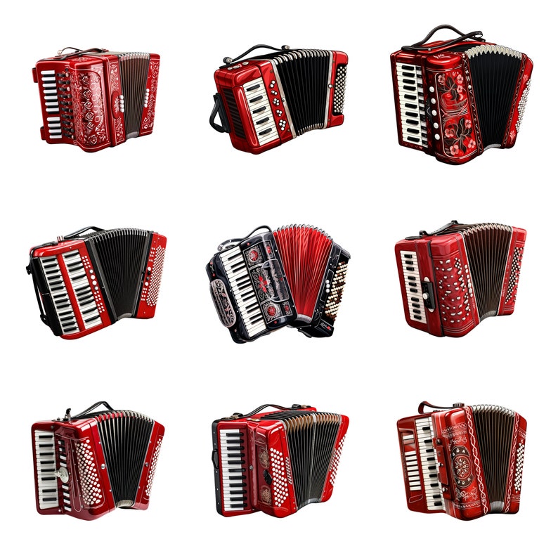 Accordions Clipart, PNG Digital Files on Transparent Background ...