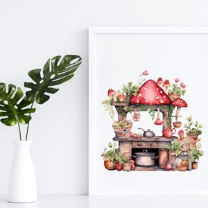 Watercolor Fairy Kitchen Clipart, PNG Digital Files on Transparent ...