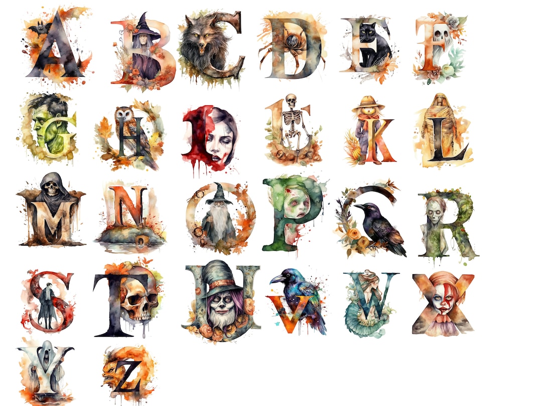 Scary Halloween FONT Png, Halloween Alphabet Png, Halloween Png Cut ...