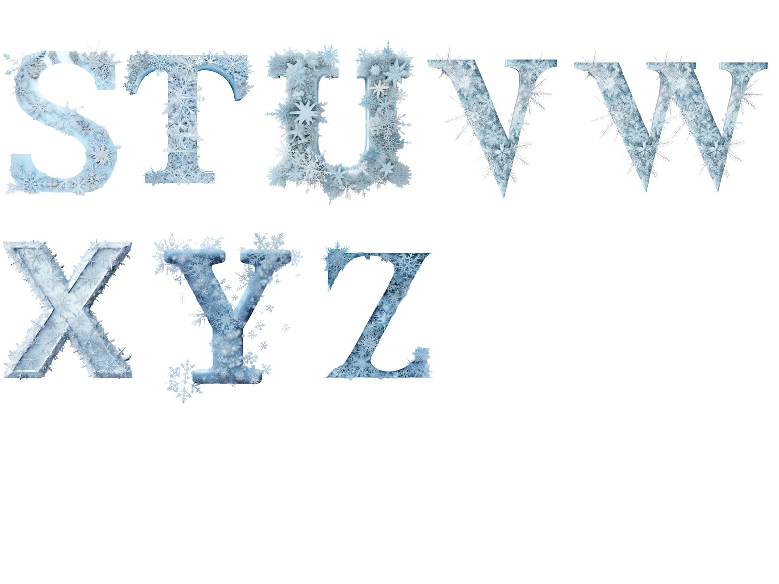 Snowflake Alphabet, Letters Png, Alphabet Png, Instant Download for ...