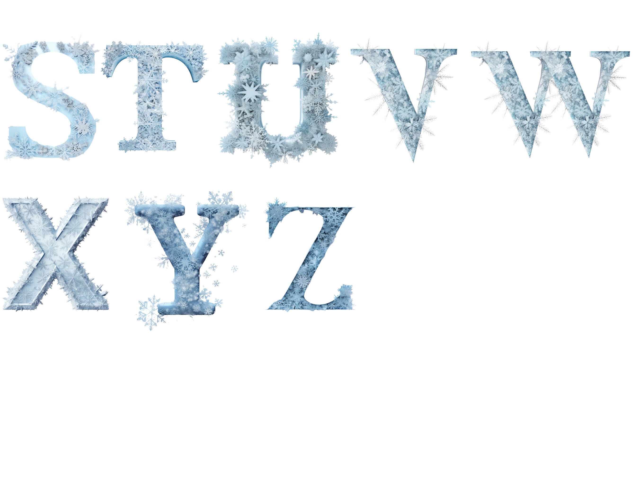 Snowflake Alphabet, Letters Png, Alphabet Png, Instant Download for ...