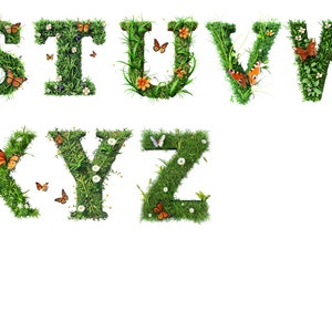 Spring Alphabet Clipart, Spring Letters, PNG Individual Images on ...