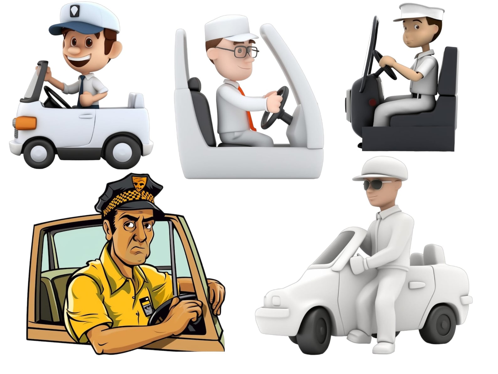 Driver Animated Clipart PNG Digital Files on a Transparent - Etsy