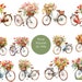 20 Floral Bicycles Watercolor Clipart, Floral Clipart, PNG Individual ...