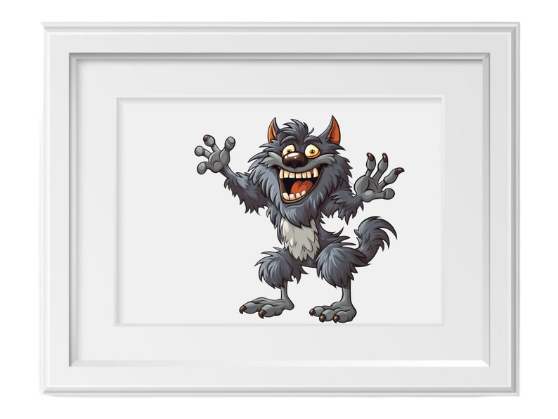 Animated Werewolves Clipart PNG Digital Files Halloween - Etsy