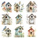 35 Watercolor Birdhouse Clipart, PNG Individual Images on Transparent ...