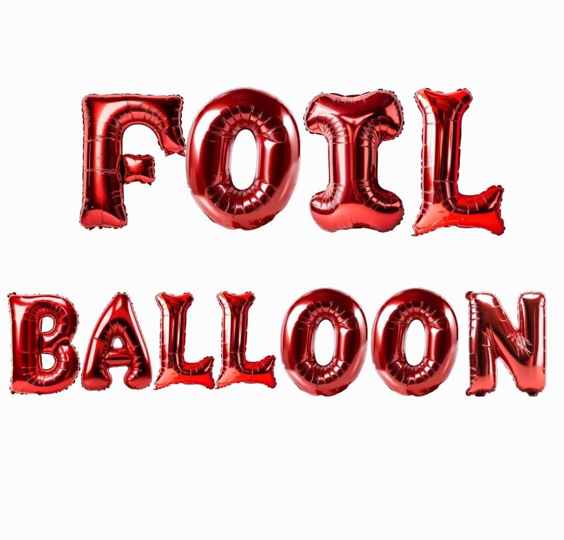 Red Foil Balloon Alphabet Clip Art - Digital Instant Download Graphics ...