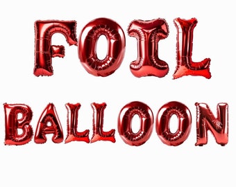 Red foil letter balloons store