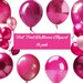 Hot Pink Balloons Clipart, Glitter Balloon Png Digital Overlays With ...