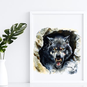 25 Scary Wolves in Caves Clipart, Watercolor Clipart, Halloween, PNG ...