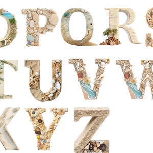 Beach Alphabet Clipart , Beach Alphabet, Transparent Background, High ...