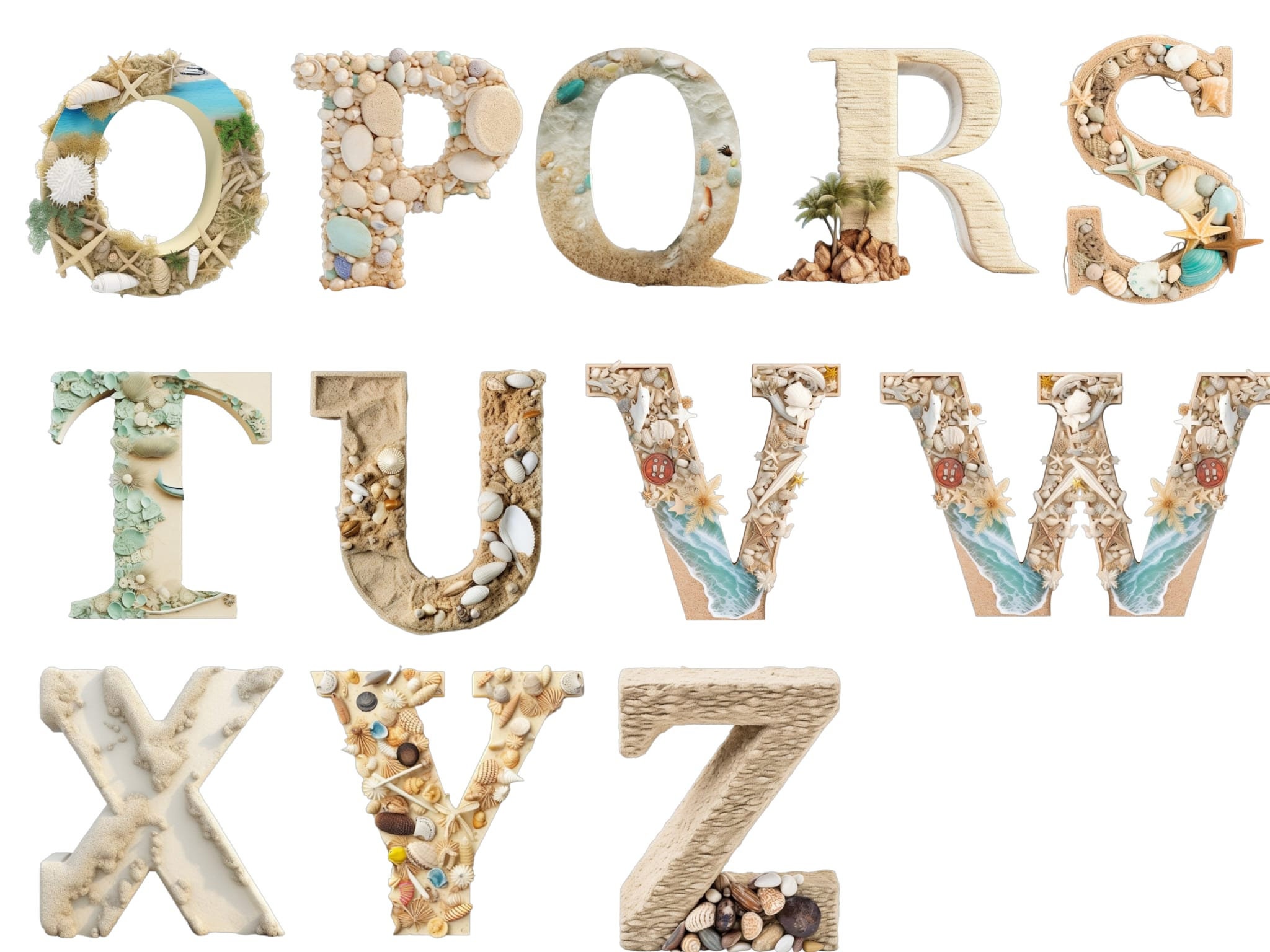 Beach Alphabet Clipart , Beach Alphabet, Transparent Background, High ...