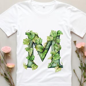 Green Leaf Alphabet Clipart - Botanical Letters Set PNG for Eco ...