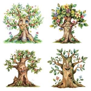31 Whimsical Trees Clipart, Whimsical Clipart, PNG Individual Images on ...