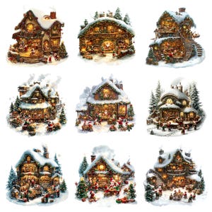 30 Santa's Workshop Clipart, Christmas Clipart, PNG Individual Images ...