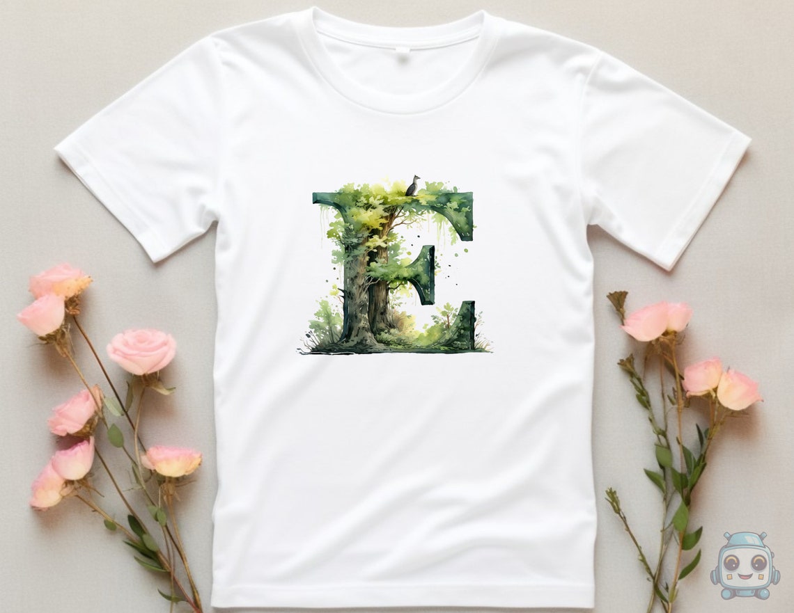Watercolor Forest Alphabet Clipart, PNG Individual Images on ...