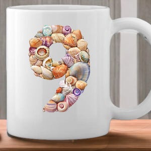 Seashell Numbers Watercolor Clipart, Beach Clipart, PNG Individual ...