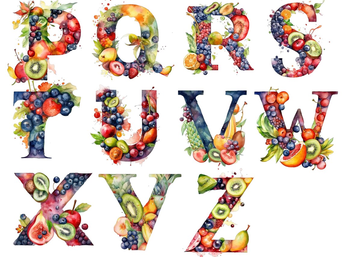 Fruits FONT Png, Fruits Alphabet Png, Fruits Png Cut Files for Cricut ...